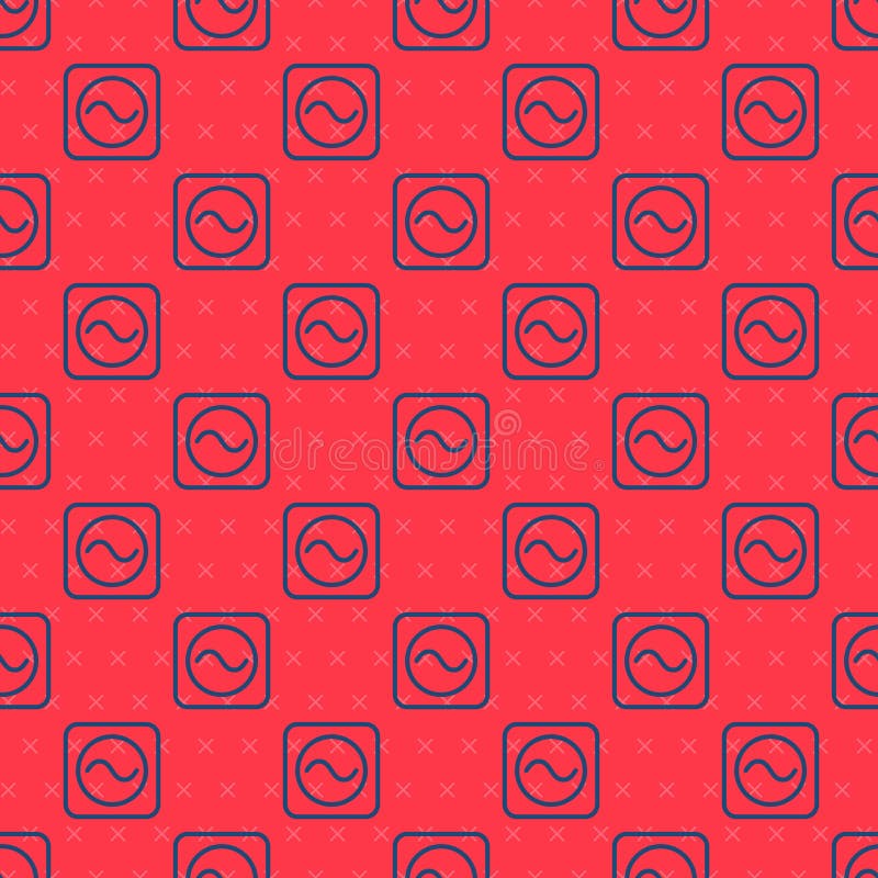 Blue Line AC Voltage Source Symbol Icon Isolated Seamless Pattern on ...