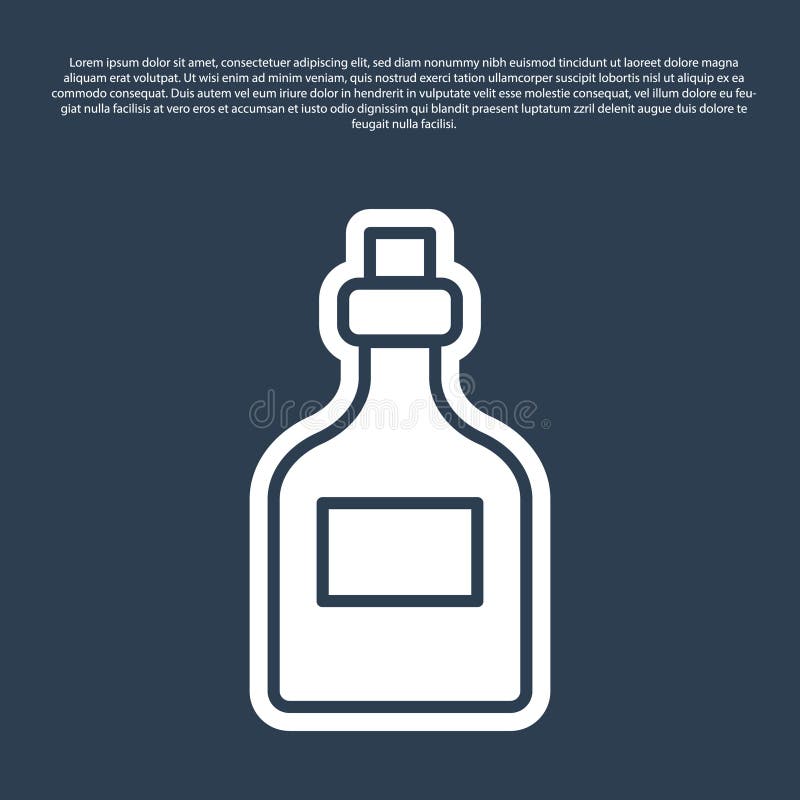 Blue Line Alcohol Drink Rum Bottle Icon Isolated on Blue Background ...