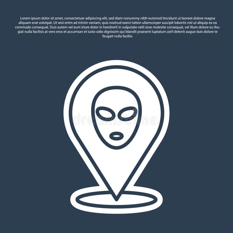 Blue Line Alien Icon Isolated on Blue Background. Extraterrestrial ...