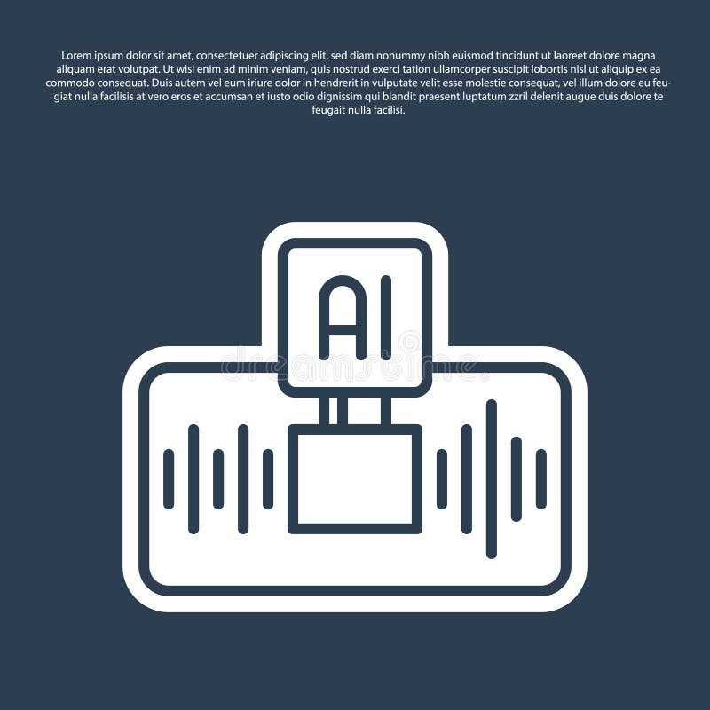 Blue Line Artificial Intelligence AI Icon Isolated on Blue Background ...