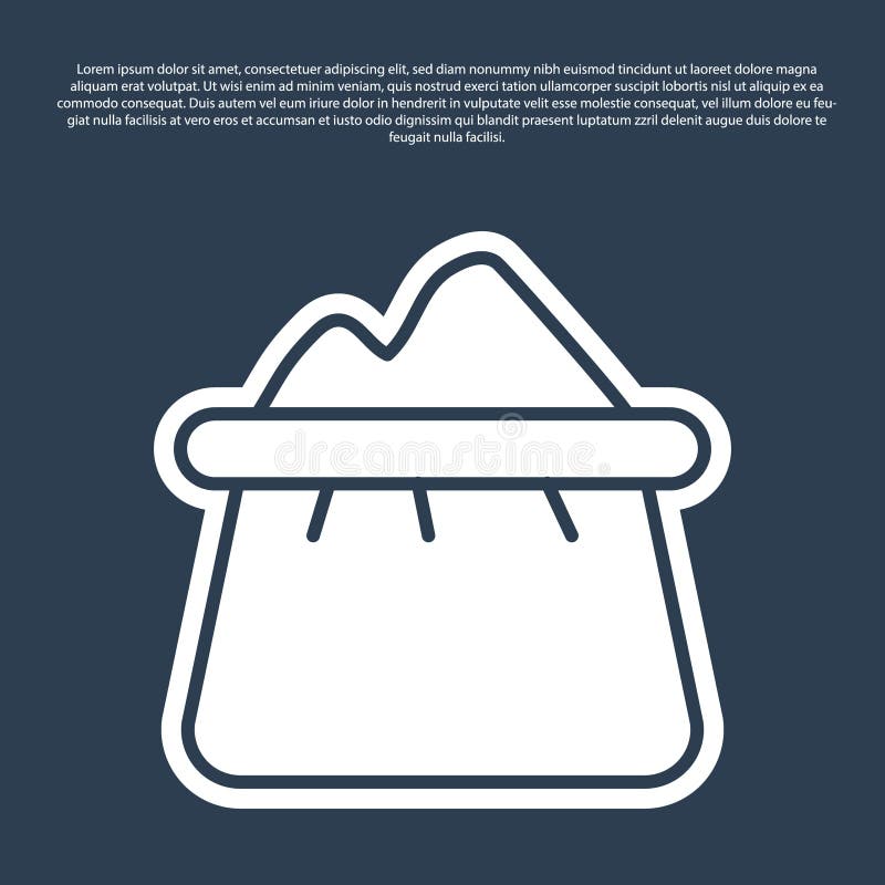 Blue Line Bag of Flour Icon Isolated on Blue Background. Vector Stock ...