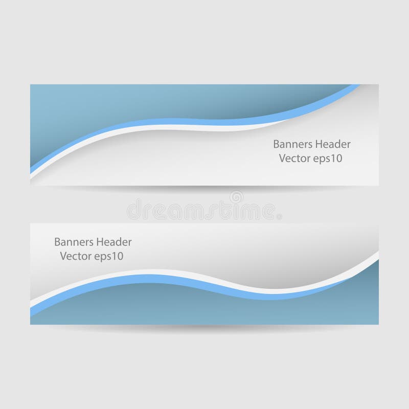 Blue Line Banner Header, Abstract Template Stock Vector - Illustration ...