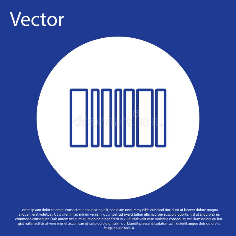 Blue Barcode Icon Isolated on White Background. Set Icons in Color ...