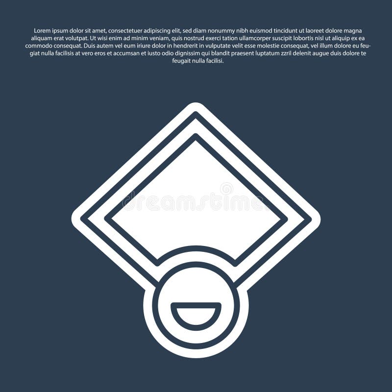 Blue Line Baseball Field Icon Isolated on Blue Background. Baseball Map ...