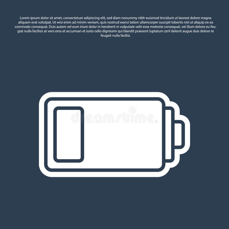 Blue Line Battery Charge Level Indicator Icon Isolated on Blue ...