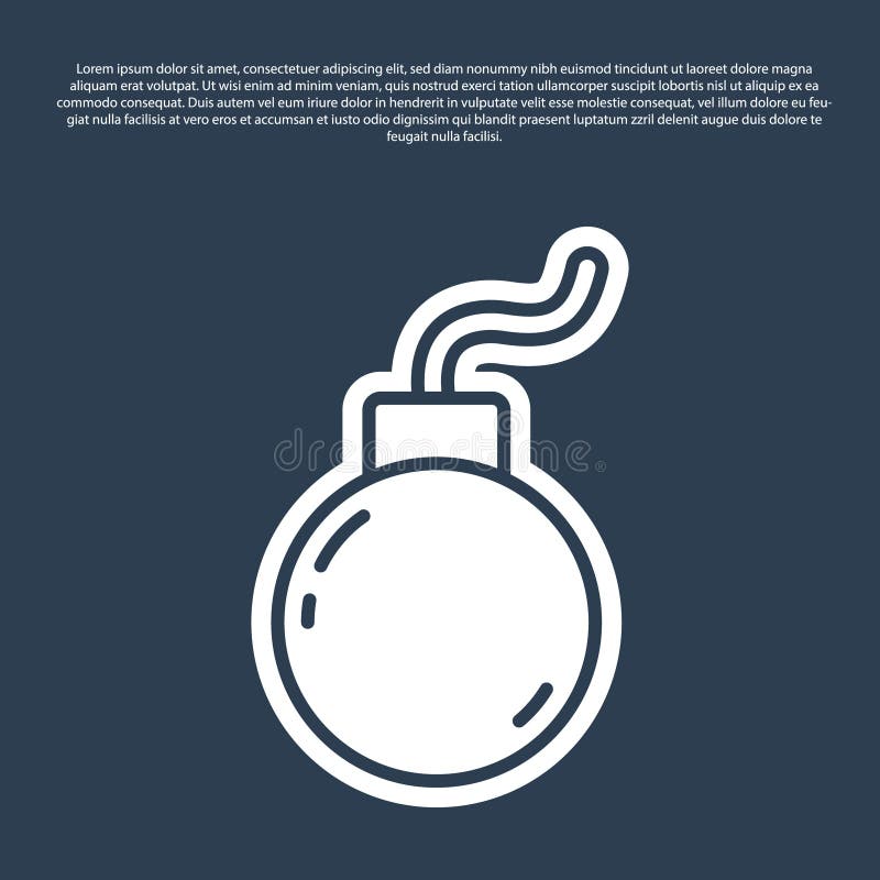 Blue Line Bomb Ready To Explode Icon Isolated on Blue Background ...