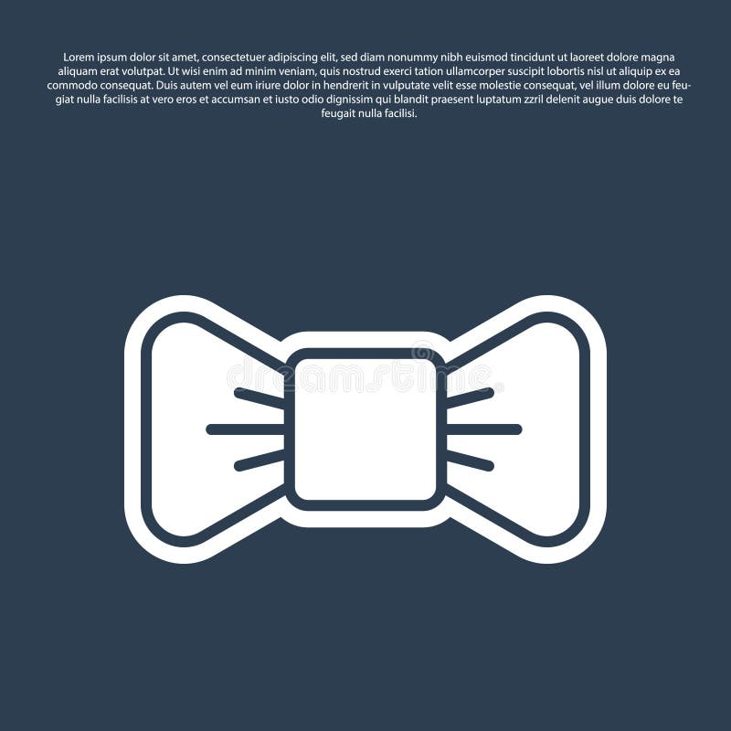 Blue Line Bow Tie Icon Isolated on Blue Background. Vector Illustration ...