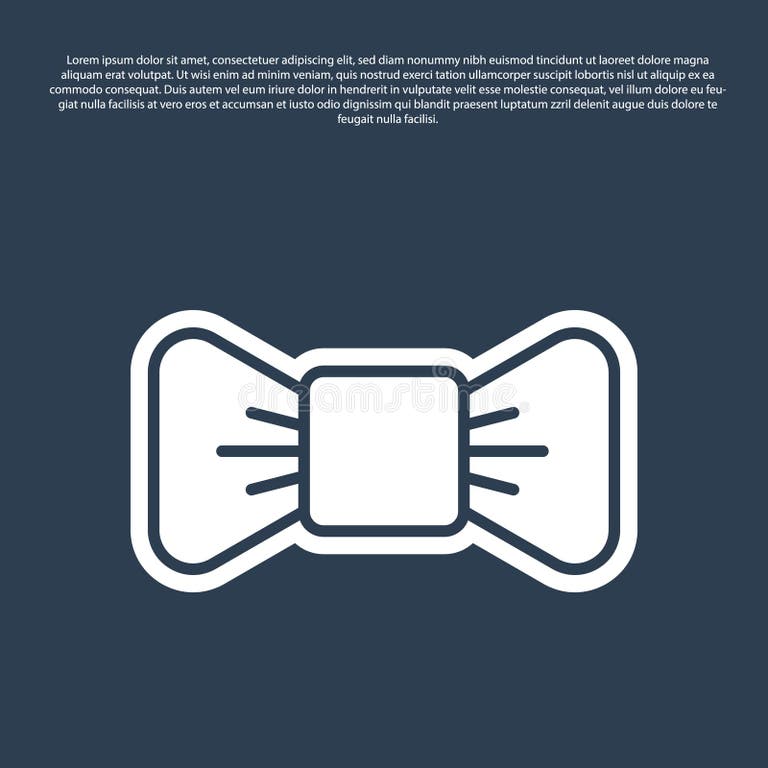 Blue Line Bow Tie Icon Isolated on Blue Background. Vector Illustration ...