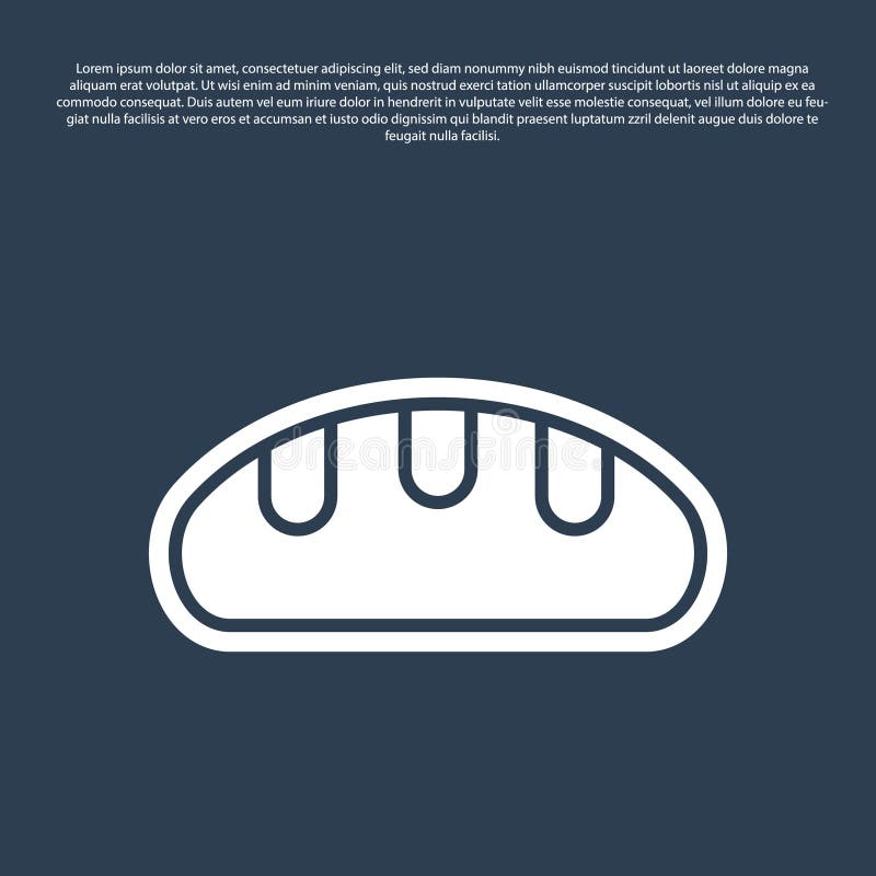 Blue Line Bread Loaf Icon Isolated on Blue Background. Vector Stock ...