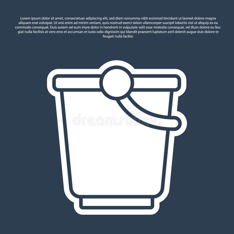 Blue Line Bucket Icon Isolated on Blue Background. Vector Stock ...