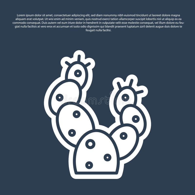 Blue Line Cactus Icon Isolated on Blue Background. Vector Stock Vector ...