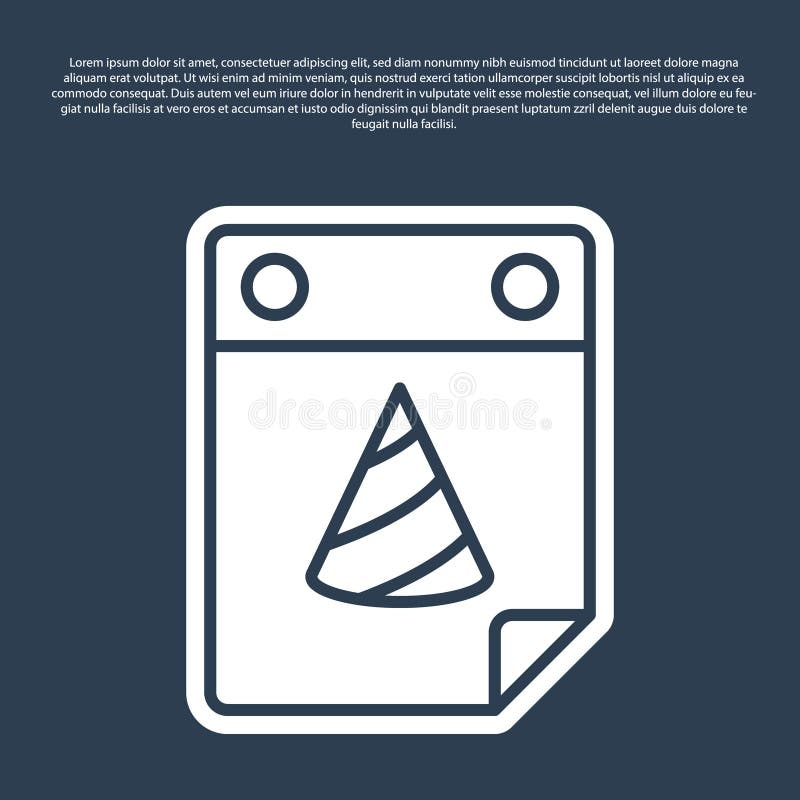 Blue Line Calendar Party Icon Isolated on Blue Background. Event ...