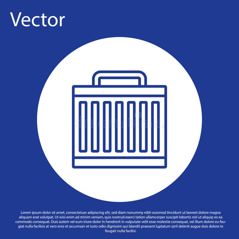 Blue Line Car Radiator Cooling System Icon Isolated on Blue Background ...