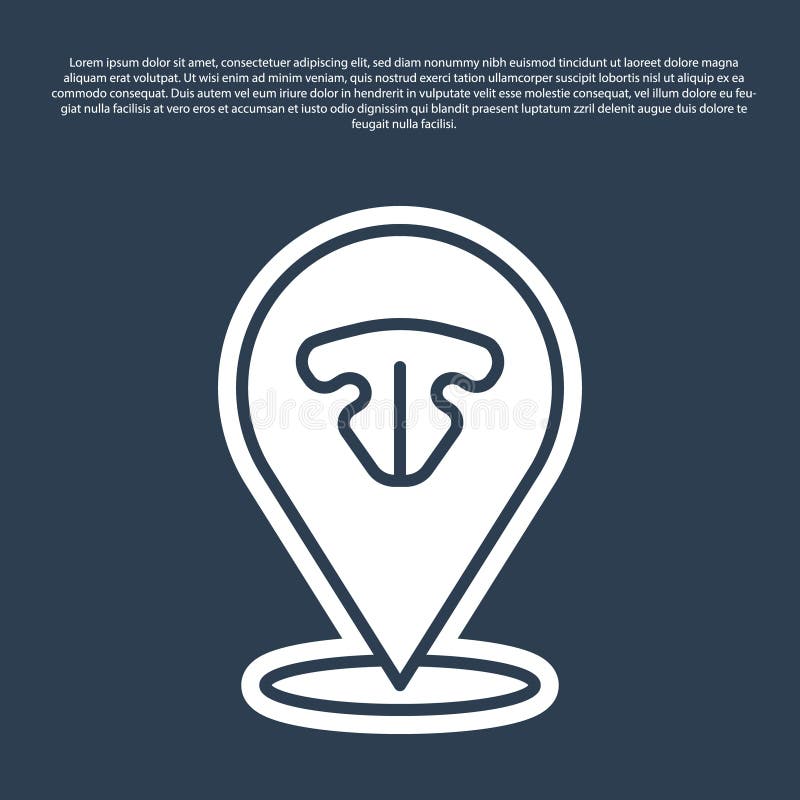 Blue Line Cat Nose Icon Isolated on Blue Background. Vector Stock ...