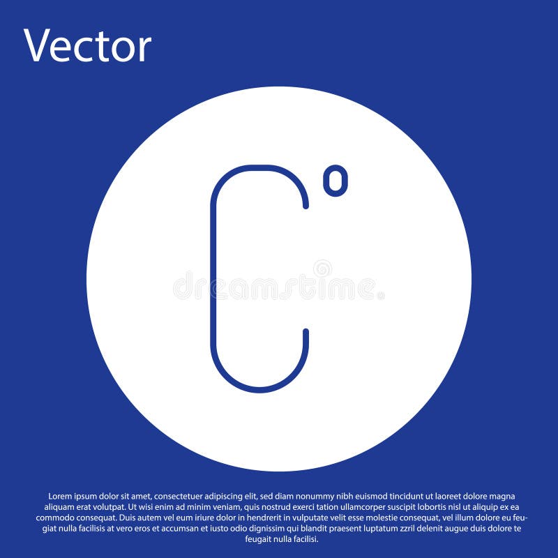 Blue Line Celsius Icon Isolated on Blue Background. White Circle Button ...