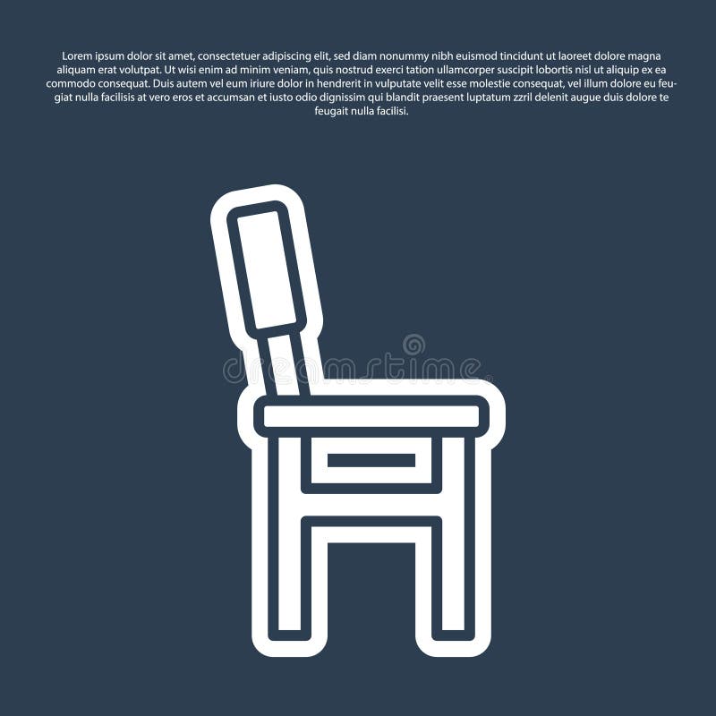 Blue Line Chair Icon Isolated on Blue Background. Vector Stock Vector ...