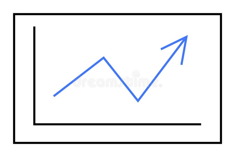 Blue Line Chart with Upward Trend Encased in Black Frame Signifying ...