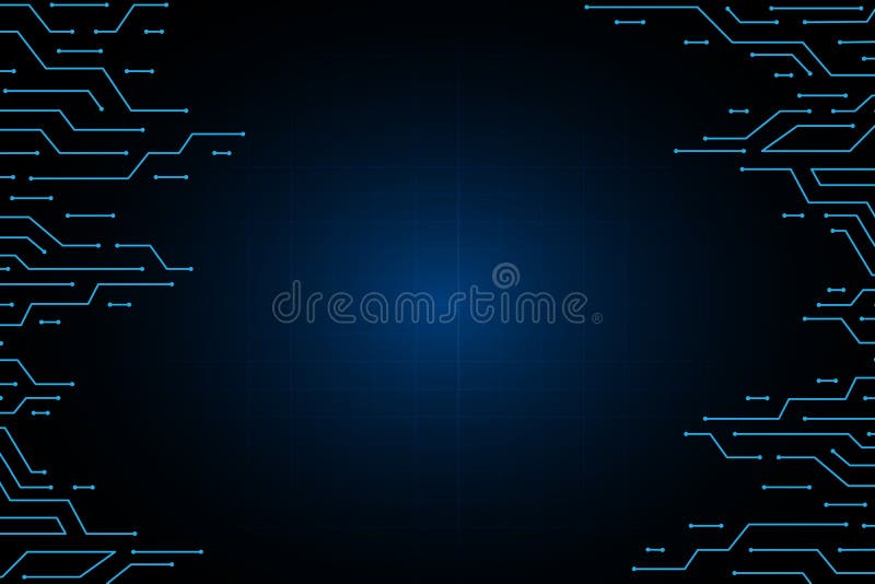 Blue Line Circuit Abstract Future Technology Electricity Background ...
