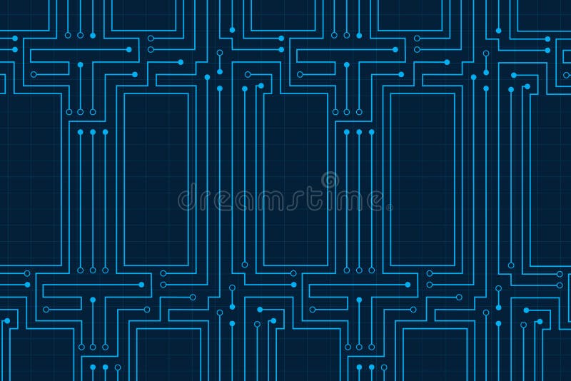 Blue Line Circuit Abstract Pattern Technology Electricity Background ...