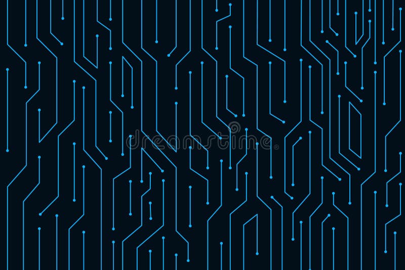 Blue Line Circuit Abstract Technology Vector Background Design for ...