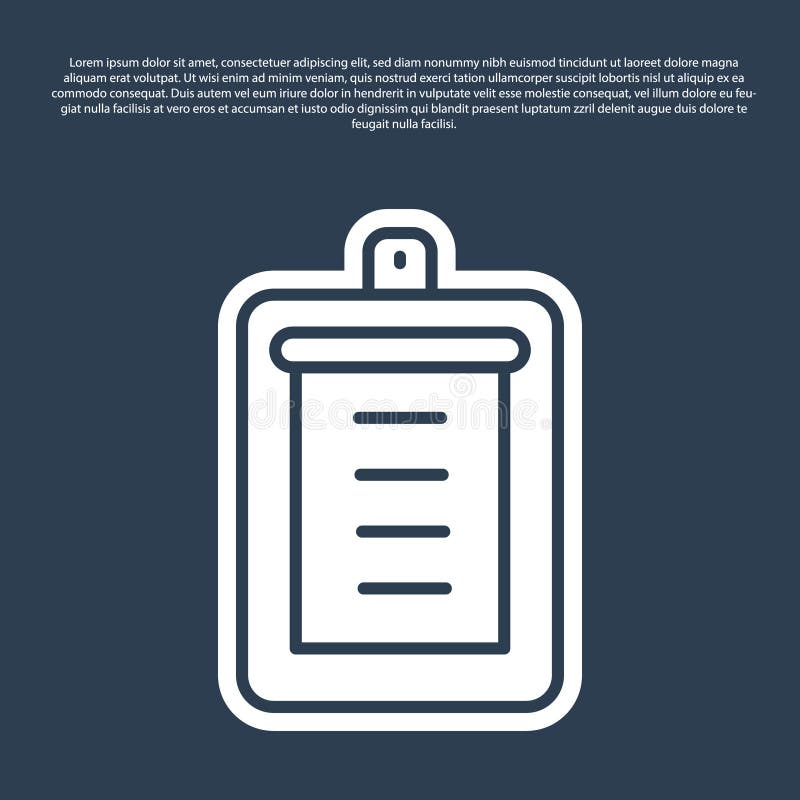 Blue Line Clipboard with Checklist Icon Isolated on Blue Background ...