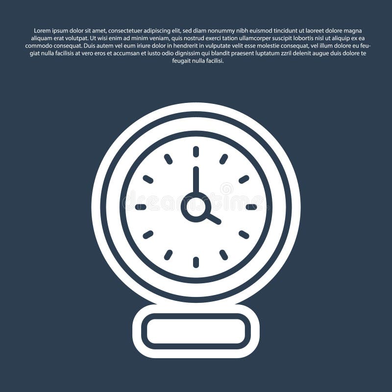 Blue Line Clock Icon Isolated on Blue Background. Time Symbol Stock ... Blue Line Clock Icon Isolated on Blue Background. Time Symbol Stock ...