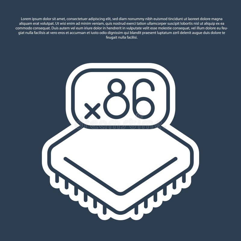 Blue Line Computer Processor with Microcircuits CPU Icon Isolated on ...