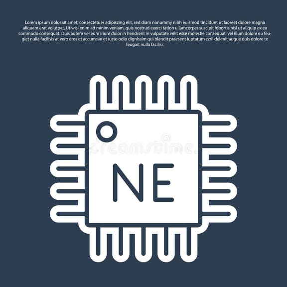 Blue Line Computer Processor with Microcircuits CPU Icon Isolated on ...