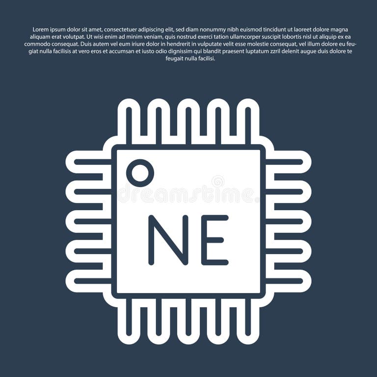 Blue Line Computer Processor with Microcircuits CPU Icon Isolated on ...