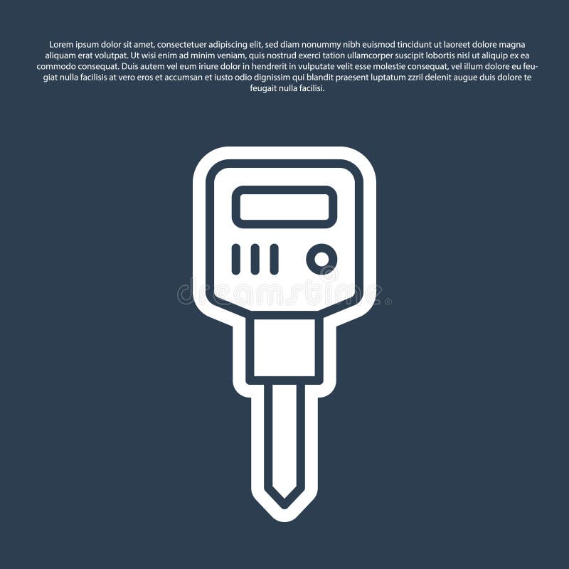 Blue Line Construction Jackhammer Icon Isolated on Blue Background ...