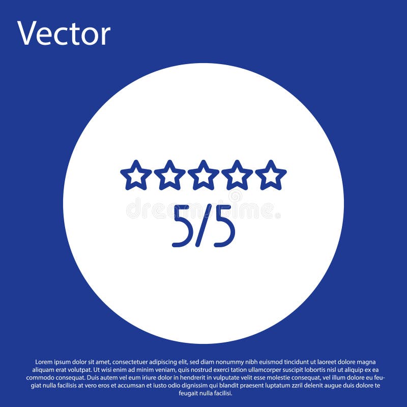 Blue Line Consumer or Customer Product Rating Icon Isolated on Blue ...