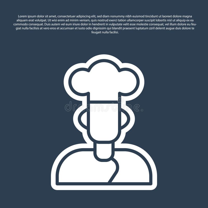 Blue Line Cook Icon Isolated on Blue Background. Chef Symbol Stock ...
