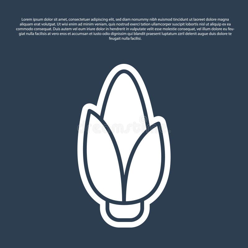 Blue Line Corn Icon Isolated on Blue Background. Vector Stock Vector ...