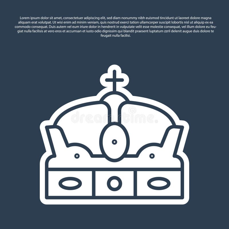 Blue Line Crown of Spain Icon Isolated on Blue Background. Vector Stock ...