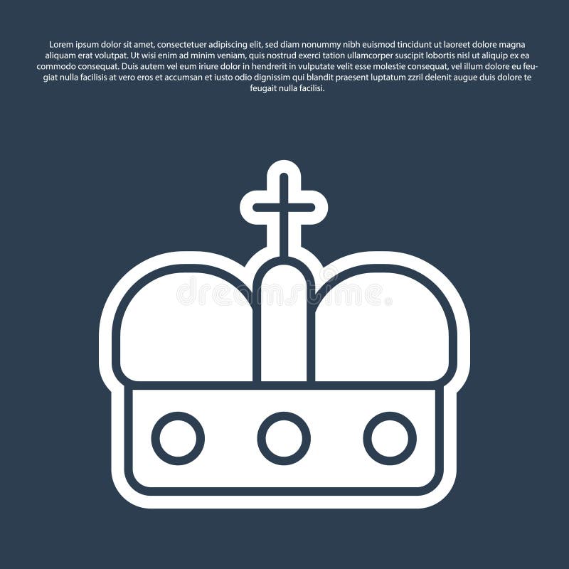 Blue Line Crown of Spain Icon Isolated on Blue Background. Vector Stock ...