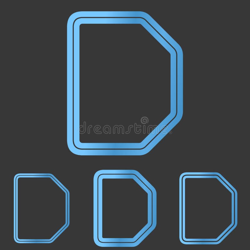 Blue Line D Logo Design Set Stock Vector - Illustration of scientific ...