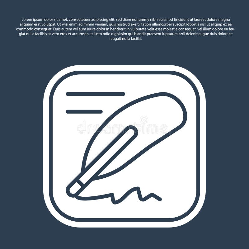 Blue Line Declaration of Independence Icon Isolated on Blue Background ...