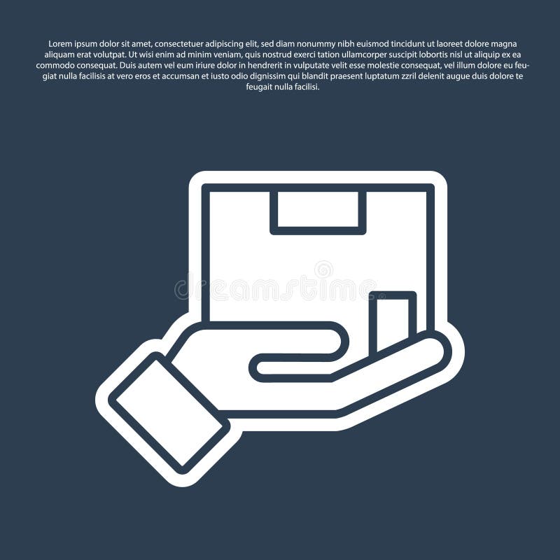 Blue Line Delivery Insurance Icon Isolated on Blue Background. Insured ...