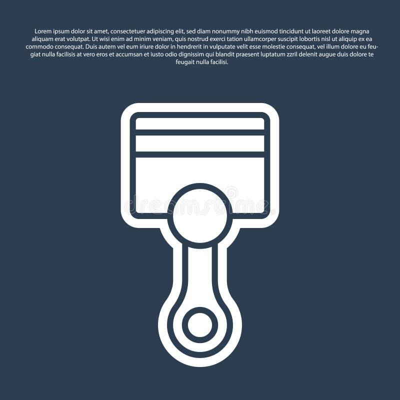 Blue Line Engine Piston Icon Isolated on Blue Background. Car Engine ...