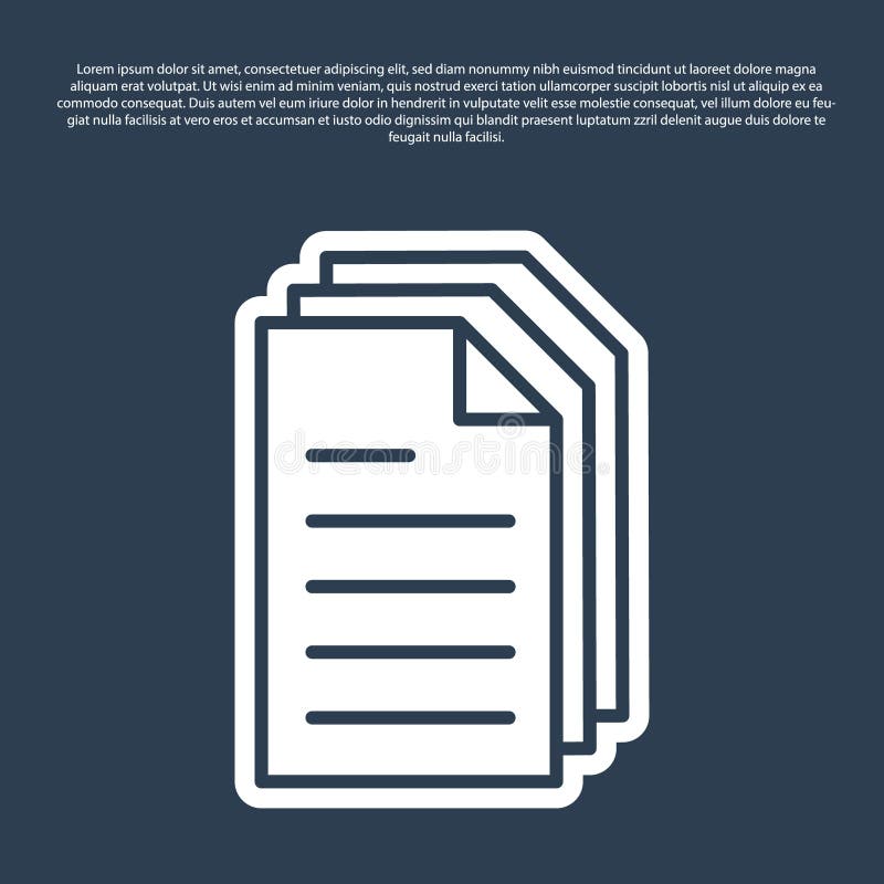 Blue Line File Document Icon Isolated on Blue Background. Checklist ...