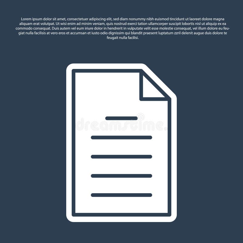 Blue Line File Document Icon Isolated on Blue Background. Checklist ...