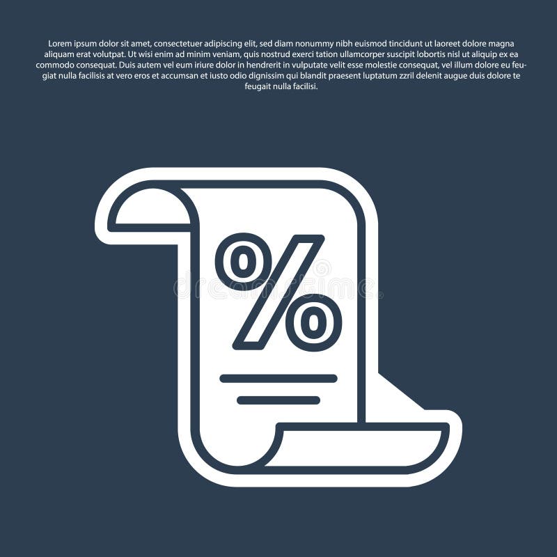 Blue Line Finance Document Icon Isolated on Blue Background. Paper Bank ...