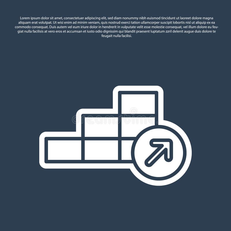 Blue Line Financial Growth Icon Isolated on Blue Background. Increasing Revenue Stock ...