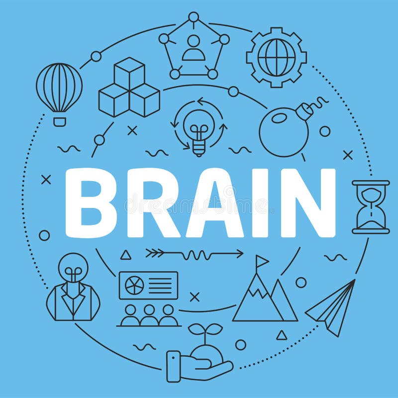 Brain Circle Blue Flat Stock Illustrations – 1,013 Brain Circle Blue ...