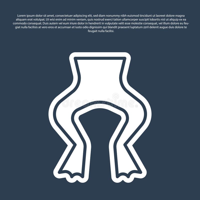 Blue Line Frog Legs Icon Isolated on Blue Background. Vector Stock ...