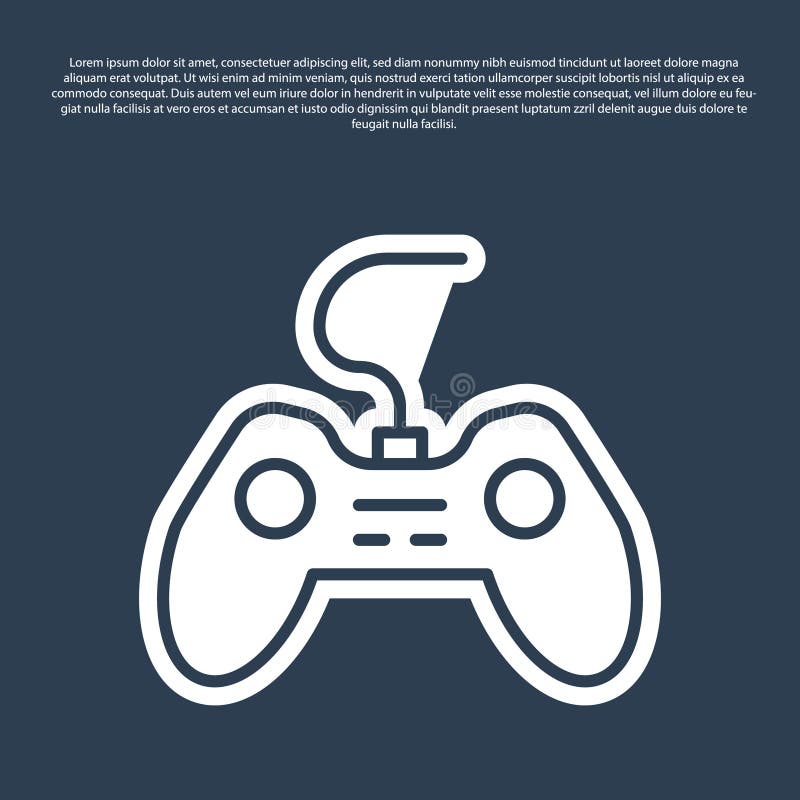 Blue Line Gamepad Icon Isolated on Blue Background. Game Controller ...