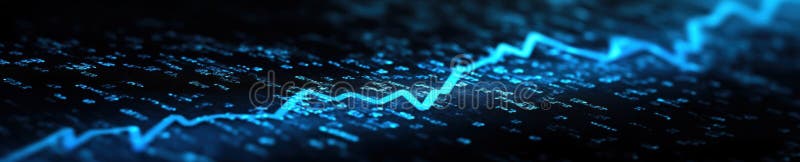 Blue Line Graph on a Black Background Stock Illustration - Illustration ...