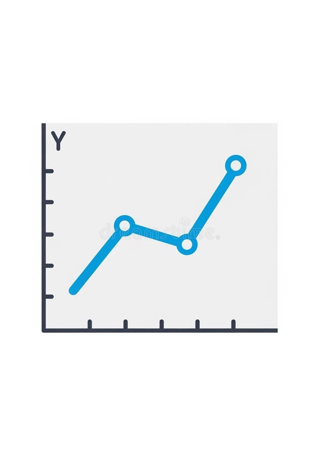 Blue Line Graph Icon Showing Growth and Data Trend Stock Illustration ...