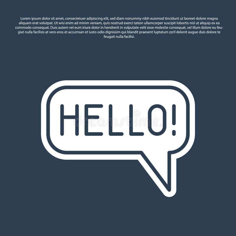 Blue Line Hello in Different Languages Icon Isolated on Blue Background ...