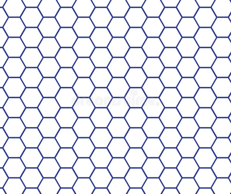 Blue Line Hexagon Honeycomb Pattern Stock Vector - Illustration of ...